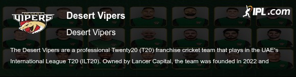 Desert Vipers Team - IPL - the 1page - IPL