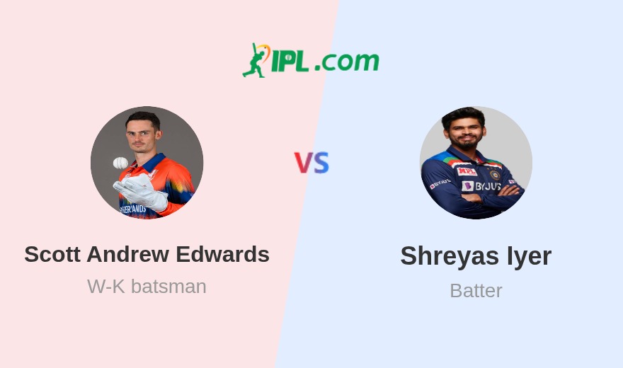 Scott Andrew Edwards VS Shreyas Iyer - Head-to-Head IPL, Test, ODI ...