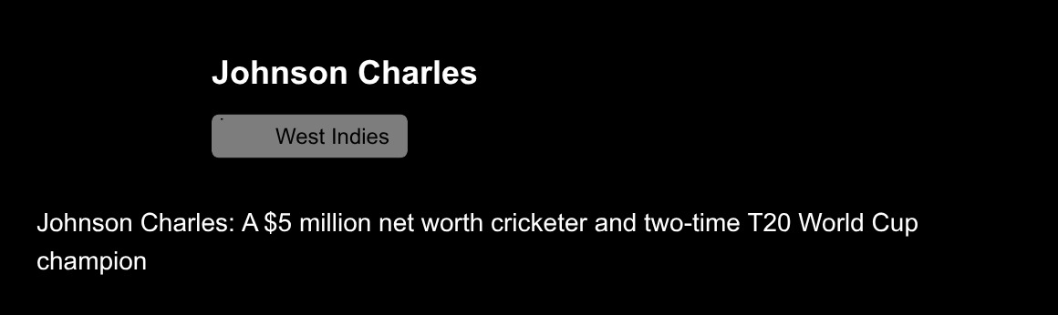 Johnson Charles Profile - Cricket Player | Stats, Records, Video