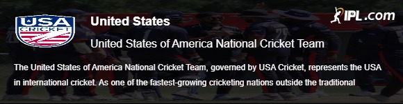 United States of America National Cricket Team Team - IPL - the 1page - IPL