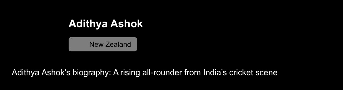 Adithya Ashok Profile - Cricket Player | Stats, Records, Video