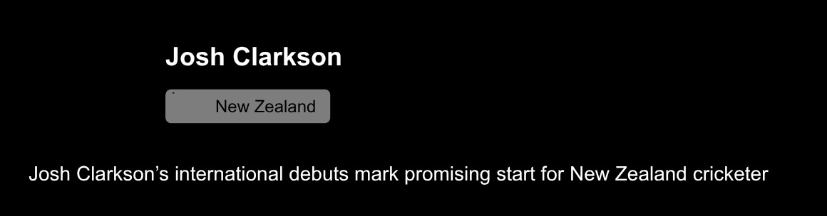 Josh Clarkson Profile - Cricket Player | Stats, Records, Video