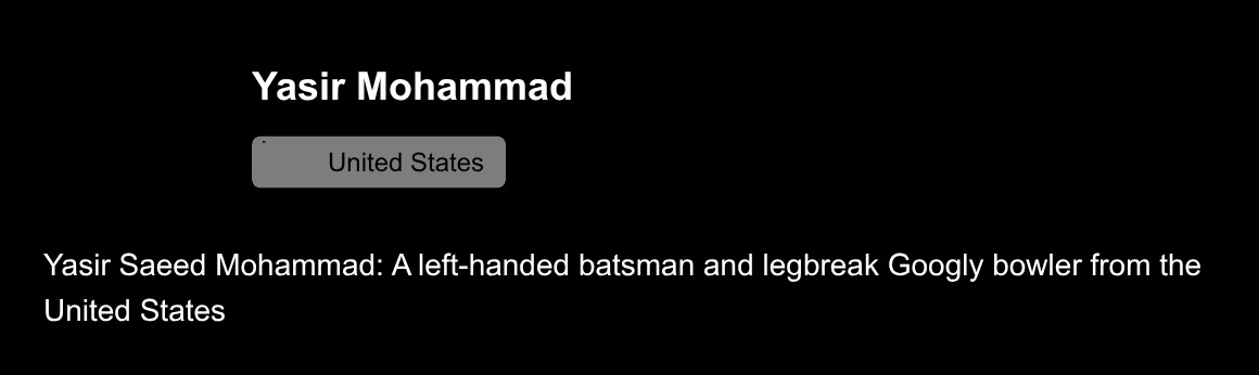 Yasir Mohammad Profile - Cricket Player | Stats, Records, Video