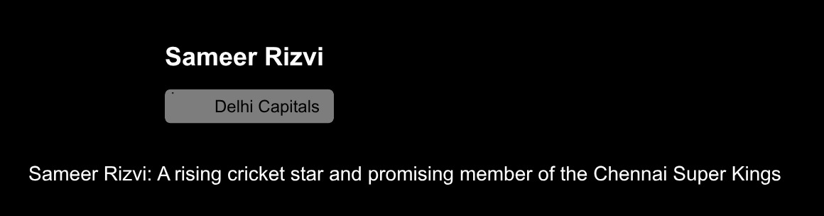 Sameer Rizvi Profile - Cricket Player | Stats, Records, Video
